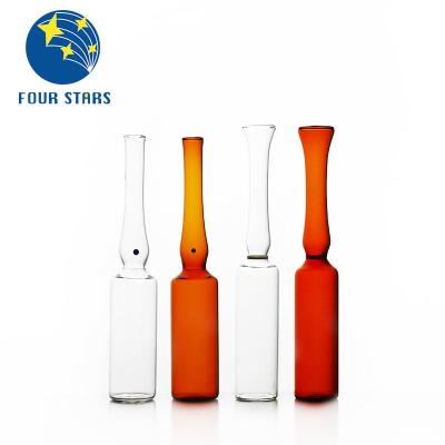 China Clear And Amber  Empty Glass Ampoules Liquid Medicine for sale