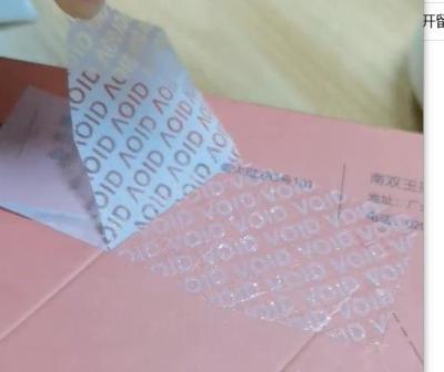 China Transparent Anti-Counterfeiting Tamper-Evident Heat-Resistant Adhesive Label Sticker for Secure Packaging for sale
