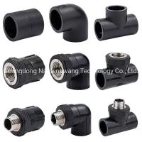 China Sch40 HDPE Pipe Fittings PE100 Material 32mm-630mm Size Range with Cutting Service for Water Supply Systems for sale