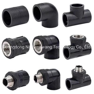 China Sch40 HDPE Pipe Fittings PE100 Material 32mm-630mm Size Range with Cutting Service for Water Supply Systems for sale