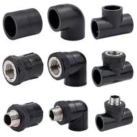 China HDPE Pipe Fittings Tee Elbow 90 Degree for Water Supply - 32mm to 630mm Size Range, PE100 Material for sale