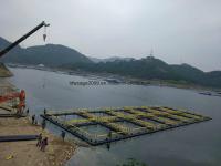 China HDPE Semi Open Sea Anti Wind Fish Farming Net Cage 15 Year Lifespan Green Yellow for sale