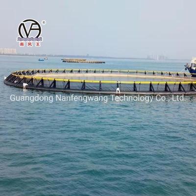 China HDPE Anti Wind Wave Aquaculture Fish Cage 10m-60m Diameter, CE Certified Marine Grade HDPE Construction for sale