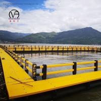 China HDPE Deep Sea Aquaculture Fish Net Cage 160m Circumference Anti Wave 12 Grade for sale