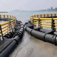 China HDPE Freshwater Fish Cage Floating Platform Seamless Frame 80m-300m Circumference Anti Aging Corrosion Resistant for sale