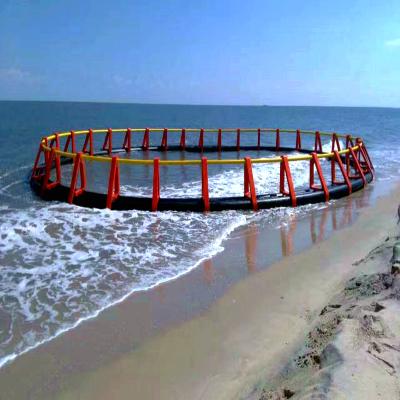 China HDPE Fish Cage Integrated Injection Molding Seamless Frame 80m-300m Circumference Offshore Marine Aquaculture for sale