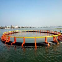 China HDPE Round Fish Cage Floating Frame 80m-300m Circumference UV Corrosion Wave Resistant for Lake Pond Farming for sale