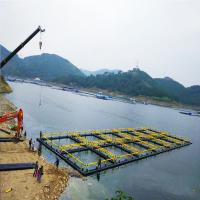 China Oversized Square Floating Fish Cage HDPE 20m x 20m Industrial Aquaculture Net Cage for Tilapia Breeding Anti-Bird Anti-Escape for sale