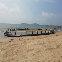 China Heavy Duty HDPE Round Fish Breeding Cage 80m-300m Circumference Anti-Aging Commercial Aquaculture Cage for Freshwater Fish Farming for sale