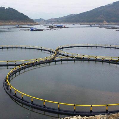 China Round HDPE Floating Fish Cage Anti Aging Commercial Aquaculture Net Cage for Freshwater Tilapia High Density Breeding 80m-300m for sale