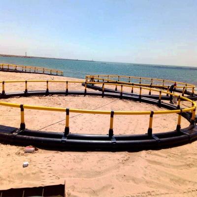 China HDPE Circular Floating Net Cage 80m-300m Circumference Wind Wave Resistant Commercial Aquaculture for Tilapia Shrimp for sale