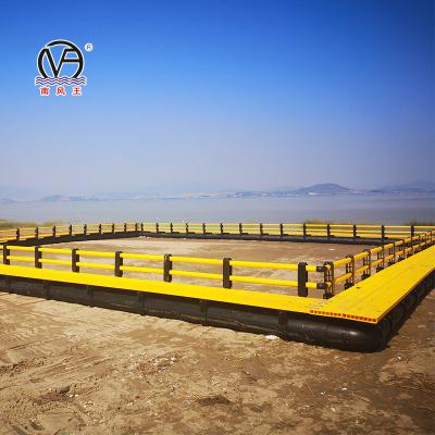 China HDPE Floating Leisure Fish Cage 80m-300m Circumference for Family Fishing and Sightseeing Platform for sale