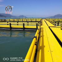 China Custom HDPE Floating Fish Cage with Walkway 80m-300m Circumference Wave Resistance ≤6m for sale