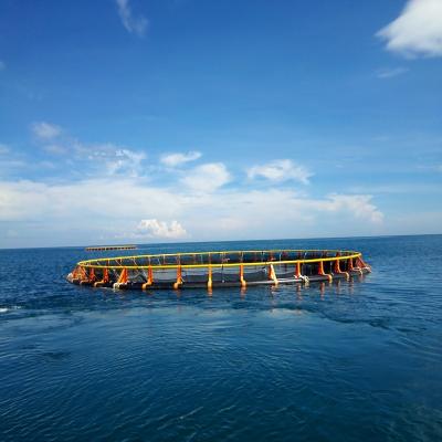 China HDPE Anti-Wave Circular Fish Cage 80m-300m Circumference for Open Water Aquaculture for sale