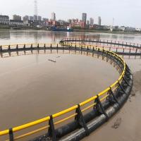 China High Wear Resistant HDPE Round Fish Cage Anti Fouling Fish Farming Net Cage 80m-300m Circumference for sale