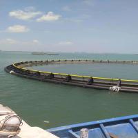 China HDPE Submersible Round Fish Cage 80m-300m Circumference Adjustable Depth for Wild-Simulated Aquaculture for sale