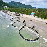 China Dual-Purpose Circular HDPE Fish Cage for Nursery and Grow-out Culture 80m-300m for sale