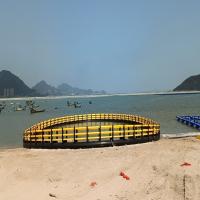 China Anti-Corrosion HDPE Deep-Water Circular Fish Cage 80m-300m Circumference for 45-60m Seabed for sale