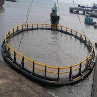 China HDPE Round Floating Fish Cage 80m-300m Circumference for Tilapia Pangasius Lake Aquaculture for sale
