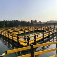 China Modular Square HDPE Floating Fish Cage Offshore Nursery Cage 4m x 4m for High Density Pangasius Farming for sale