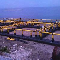 China HDPE Reinforced Anti-Wind Square Fish Cage 200mm Float Pipe 182sqm for Lake Aquaculture for sale