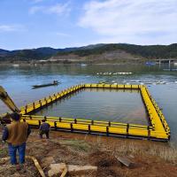 China HDPE Square Floating Fish Cage 4m x 4m for High-Density Freshwater Aquaculture in Reservoirs for sale