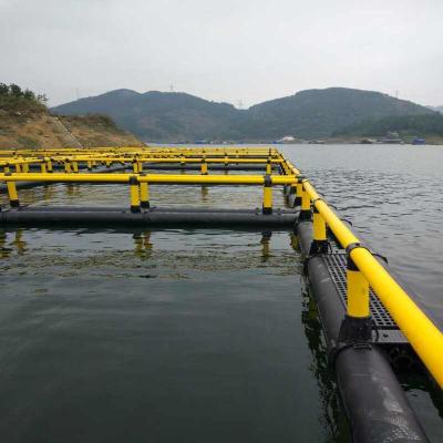 China 4m×4m HDPE Square Floating Fish Cage For Tilapia Farming for sale