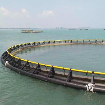 China Custom Circumference HDPE Circular Deep‑Sea Cage, Industrial Aquaculture Equipment for sale