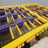China Integrated HDPE Fish Raft Cage With Connected Walkway, Offshore Farming Platform For Multi‑Person Operation for sale