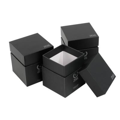 China Matte Black Cosmetic Cream Box Skincare Cream Jar Packaging With Lid for sale