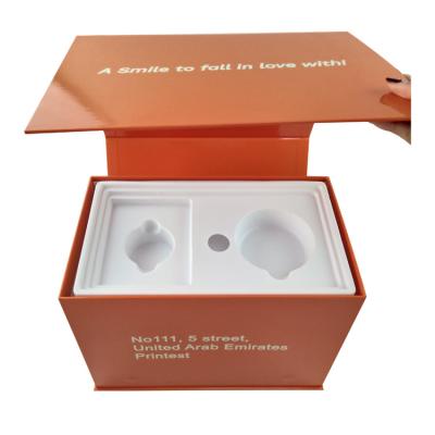 China Orange Rigid Cardboard Magnetic Gift Box For Teeth Whitening Beauty Packaging for sale