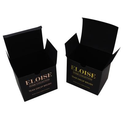 China Matte Black And Rose Gold best cosmetic packaging Paper Box For Make Up Brush for sale