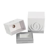 China Rigid Cardboard Purfume Packaging Box White Silver Two Pieces for sale