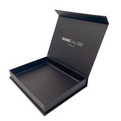 China Black Large Magnetic Gift Box With Custom Logo And Size for sale