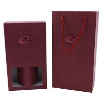 China Rope Handle Cardboard Holiday Mailer Boxes For 2 Pack Wine Bottles for sale