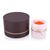 China Custom Cardboard Round Box Printed Black Color For Scented Candle for sale