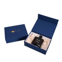 China Navy Blue Custom Luxury Cosmetic Packaging  Gift Boxes For Perfume Glass Bottle for sale