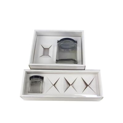 China Custom Recycled Cardboard Gift Box With Tray Insert Biodegradable Candle Jar Packaging Boxes for sale