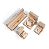 China Champagne Gold Luxury Jewelry Box with Custom Logo and Recycled Materials for Elegant Gift Packaging for sale