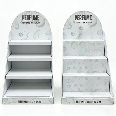 China Customizable Eco-Friendly Perfume Display Stand Space-Saving Fragrance Packaging Counter Shelf for sale