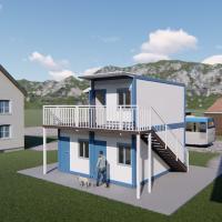 China Student Dormitory Two Storey Container House 20ft for sale