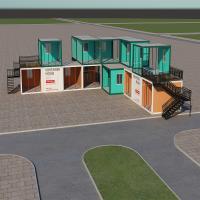 China 2 Storey 2 Bedroom Prefab Container Homes 43sqm for sale