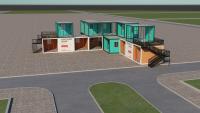 China 2 Storey 2 Bedroom Prefab Container Homes 43sqm for sale