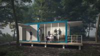 China Living Prefab Hotel Room 40ft Flat Pack Containers Luxury Leisure Holiday for sale