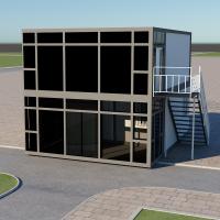 China 4m Flat Pack Container House Luxury Flat Pack Homes 2 Story for sale
