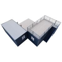 China Assembly Container ZCS With Floor To Ceiling Glass Guardrail Platform for sale