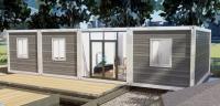 China Modular Prefabricated Container Homes Grey Wood Grain Exterior for sale