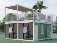 China Modular Two Story Prefab Container House Building Spiral Staircase for sale