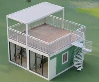 China Modular Two Story Prefab Container House Building Spiral Staircase for sale