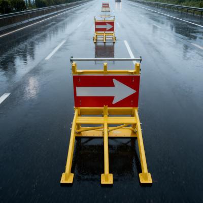 China Rustproof 25KG Mobile Vehicle Barrier with 10mm Rubber and Aluminum Construction for Traffic Control for sale